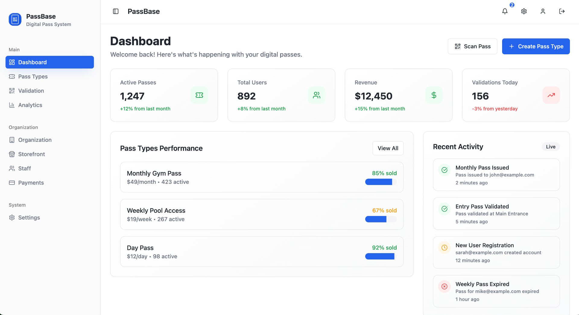 PassBase - Digital Pass Management Platform